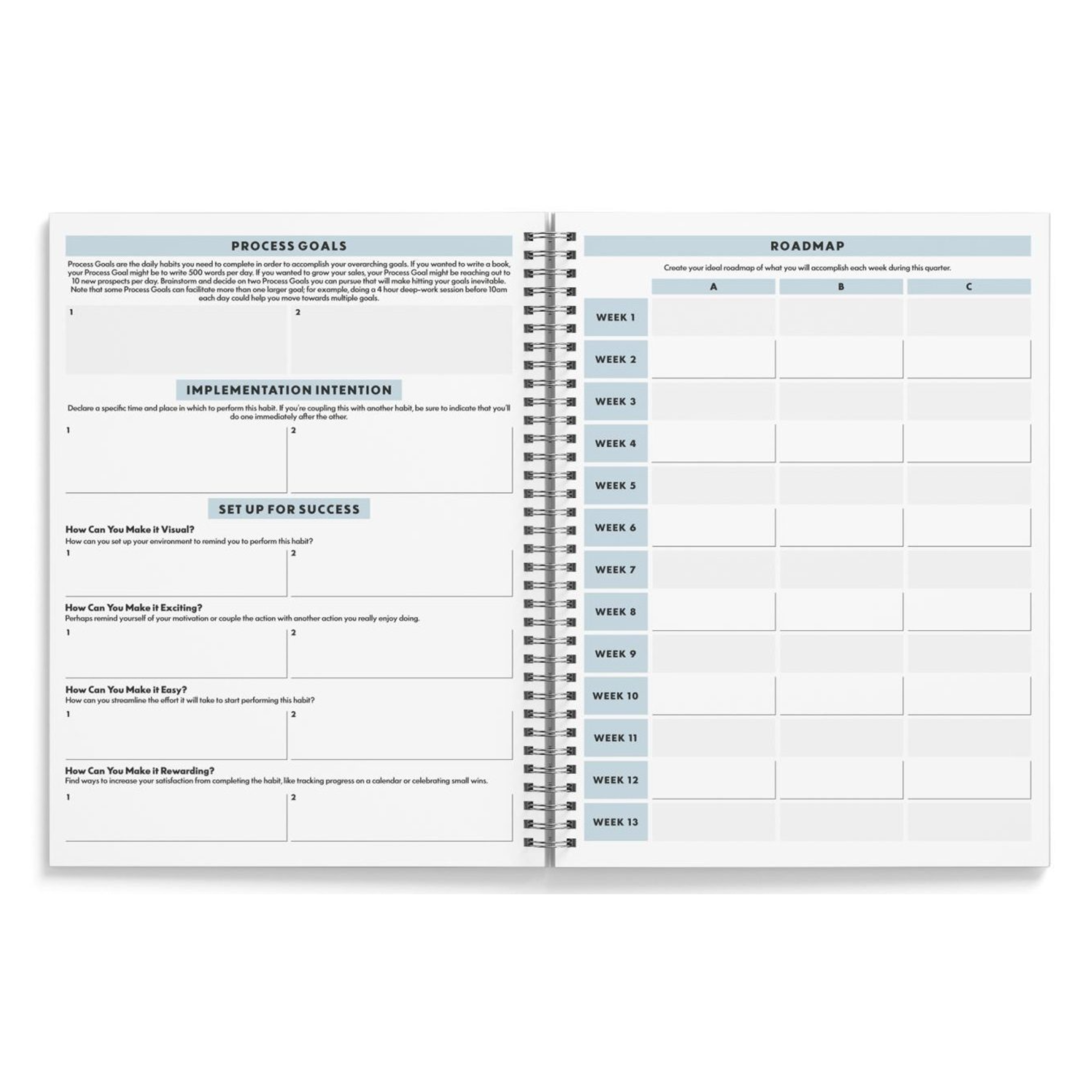 6-Month Ultimate Productivity Bundle: Spiral Planner with Goal Setting ...